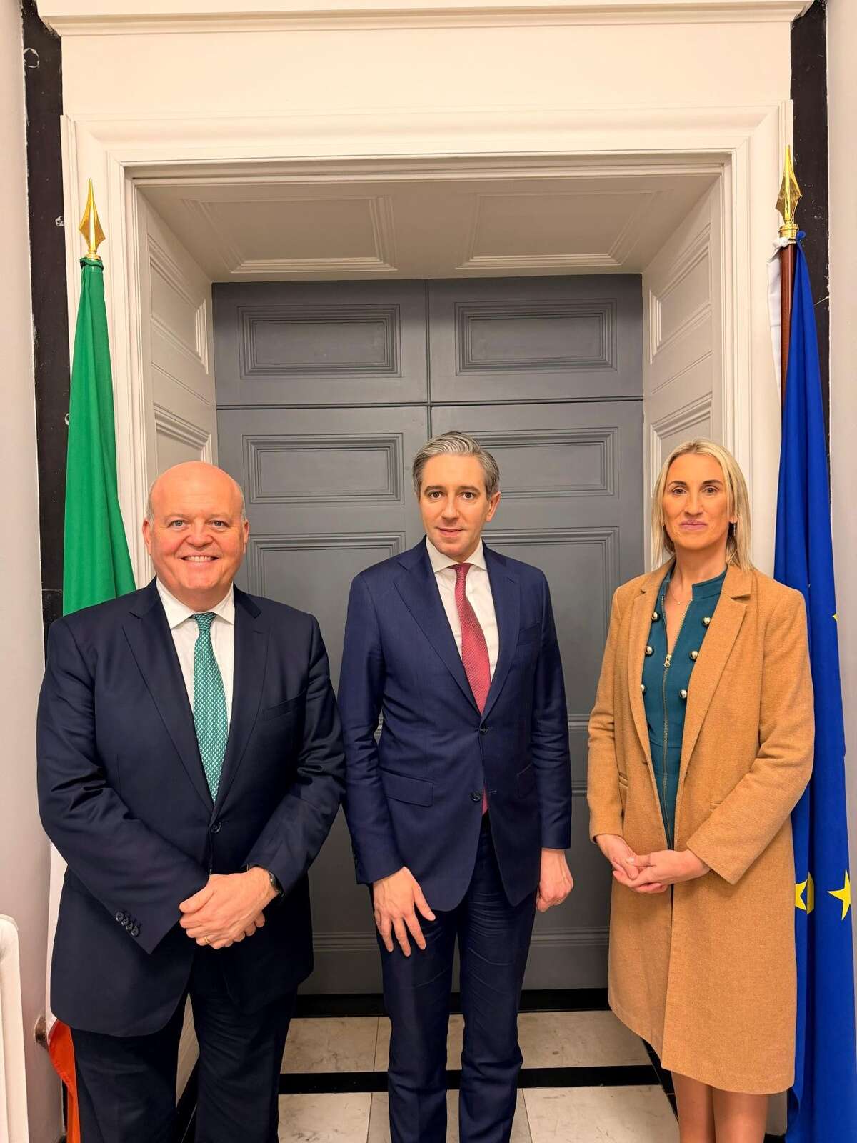Harris meets AIB to talk EU presidency and fraud protection in ...
